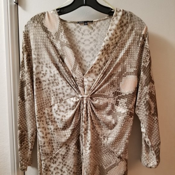 Chaus | Tops | Snake Print 34 Slevve Top | Poshmark
